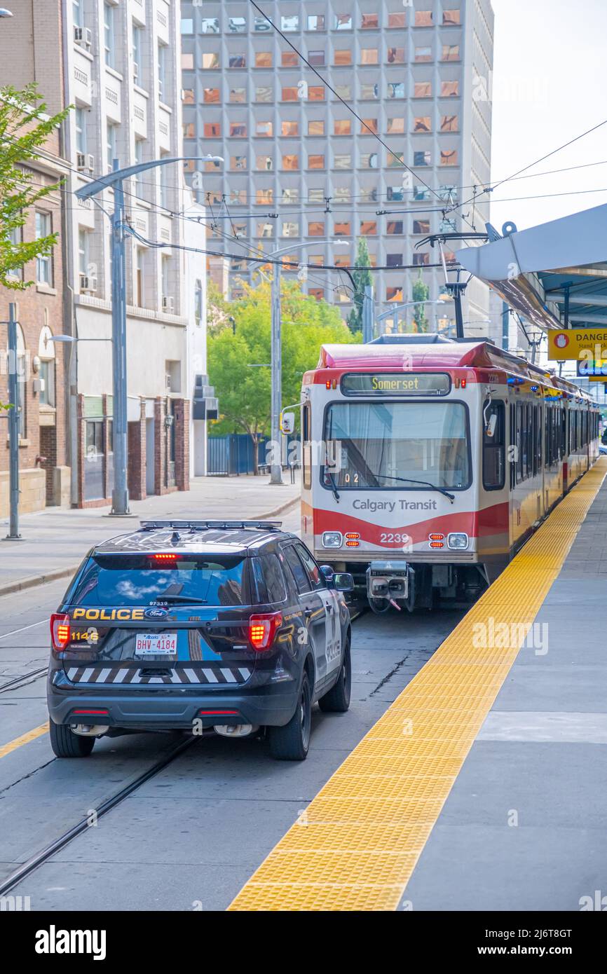 September 05 2021 - Calgary Alberta Canada - Police Patrol Car behind ...