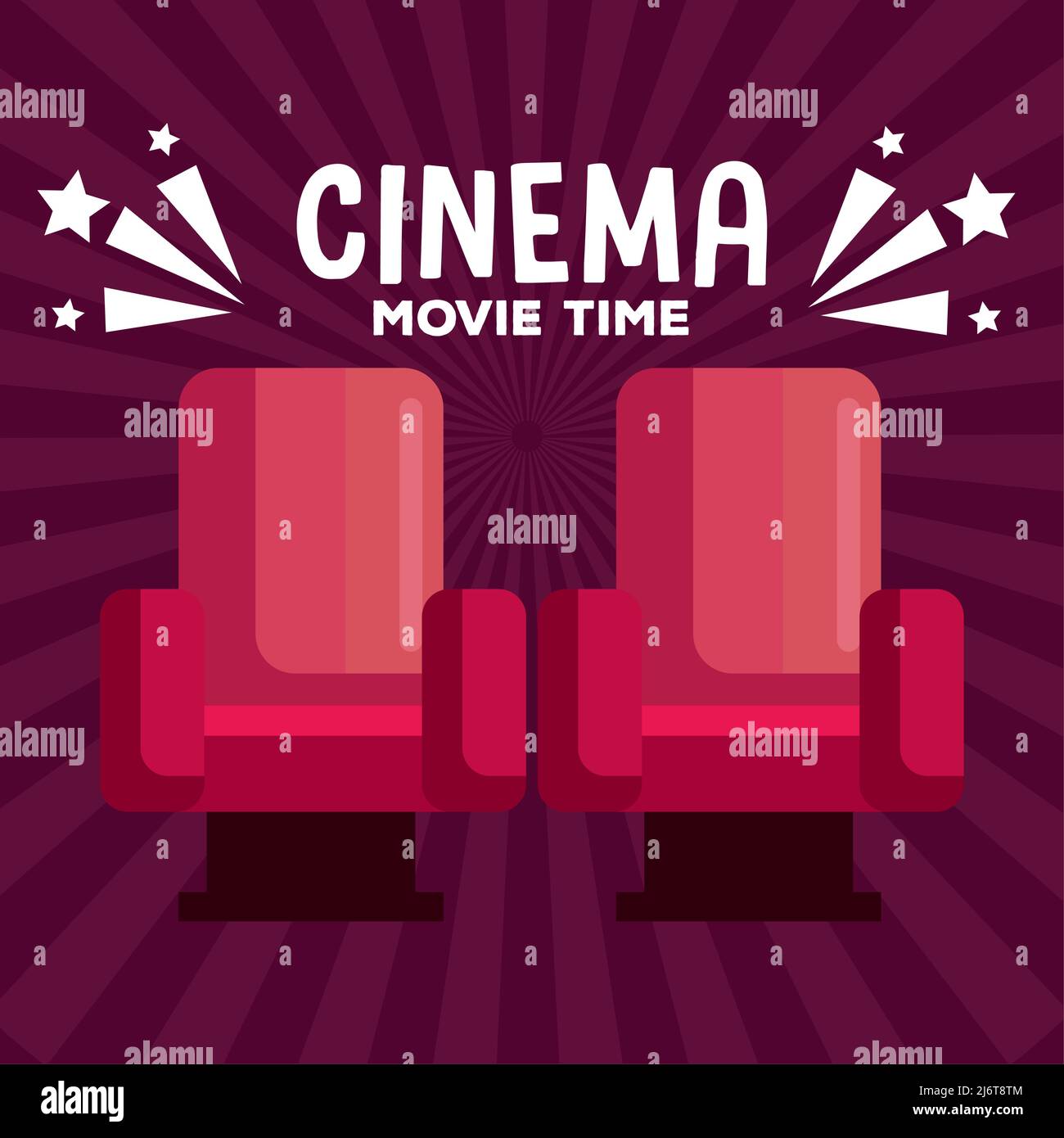 movie time lettering with chairs Stock Vector Image & Art - Alamy