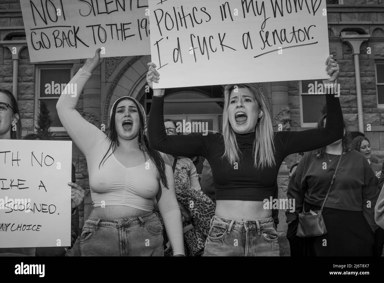 May 3, 2022, Manhattan, Kansas, USA: Community members gather in front ...