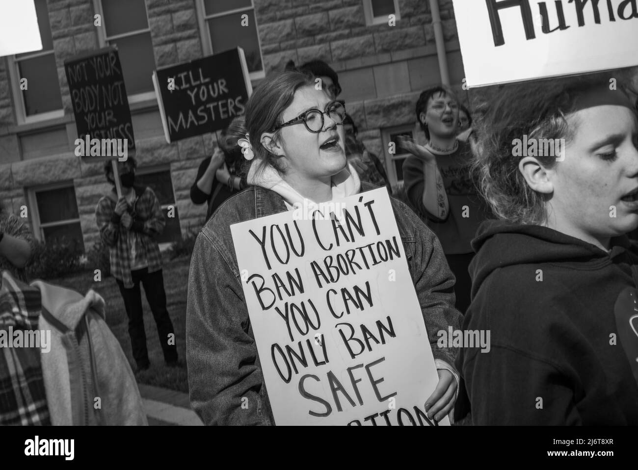May 3, 2022, Manhattan, Kansas, USA: Community members gather in front ...