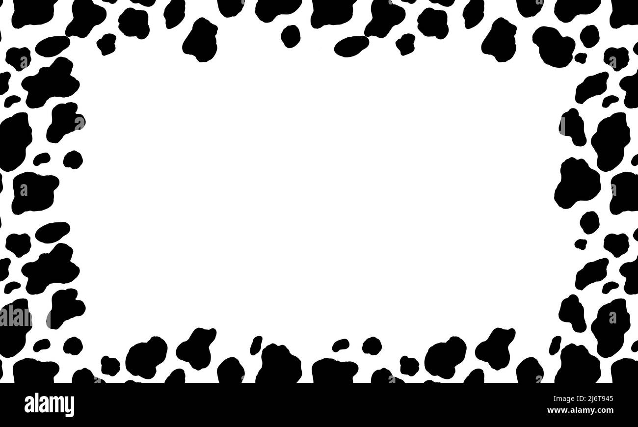 Black and white frame with modern ornament of stylized leopard skin ...