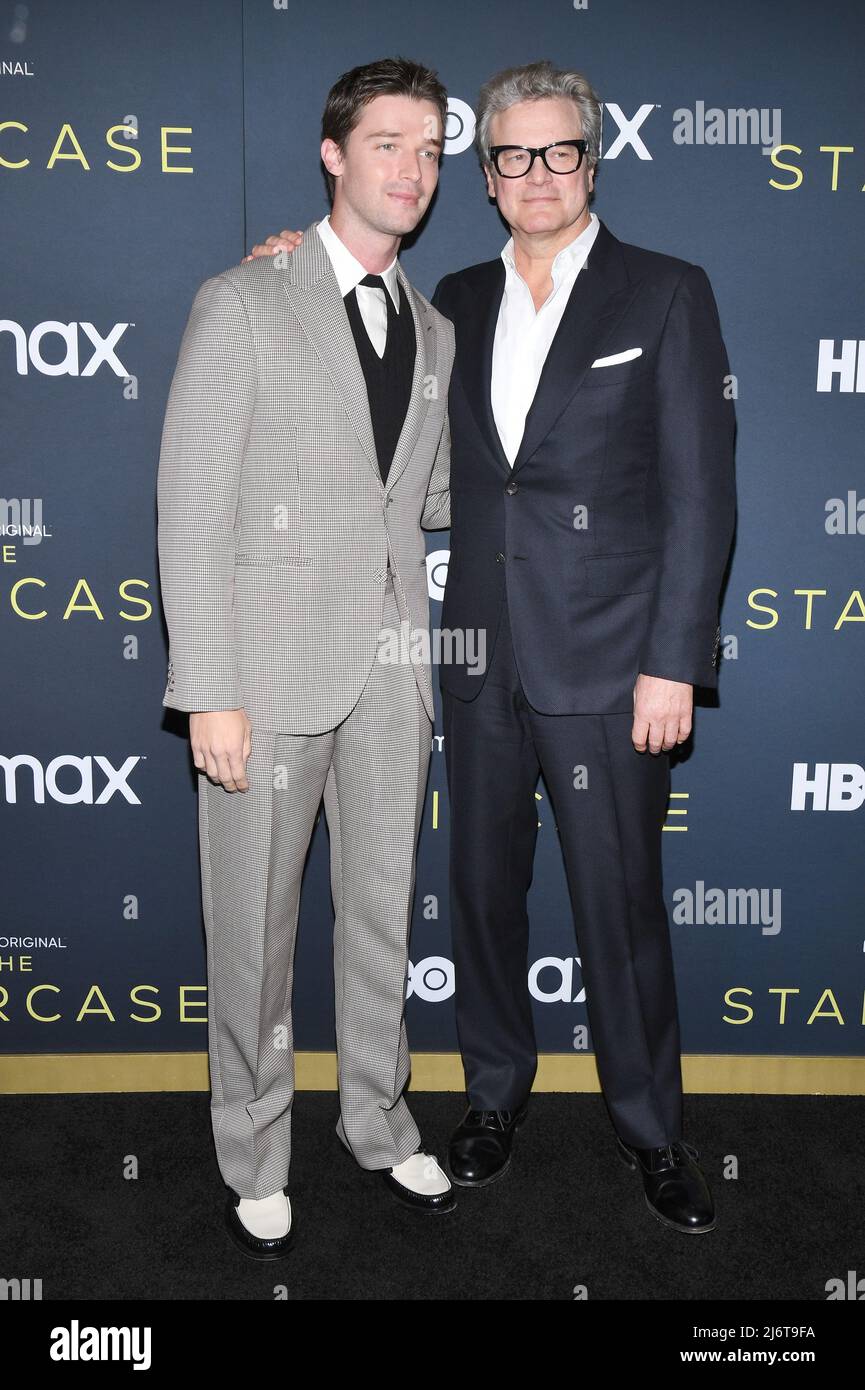 New York, NY, May 3, 2022. (L-R) Patrick Schwarzenegger and Colin Firth ...