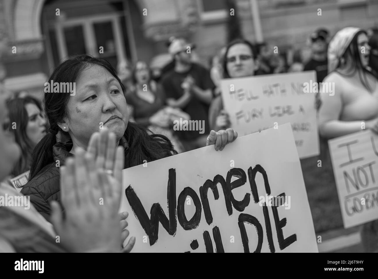 May 3, 2022, Manhattan, Kansas, USA: Community members gather in front ...