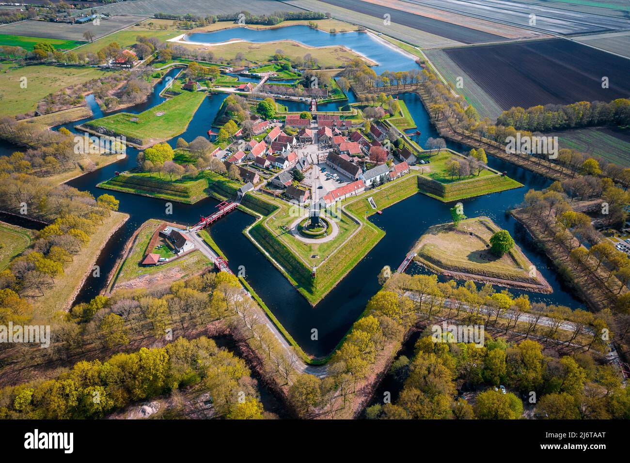 Aerial view of Bourtange Castle in the Netherlands Stock Photo - Alamy
