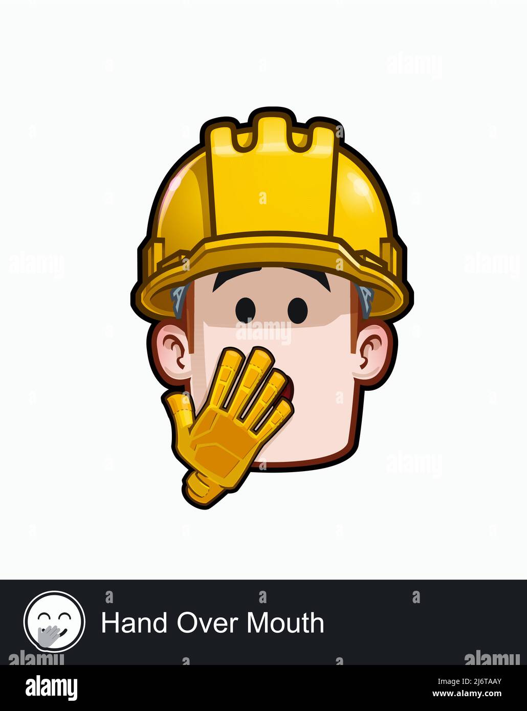 Icon of a construction worker face with Hand Over Mouth emotional ...