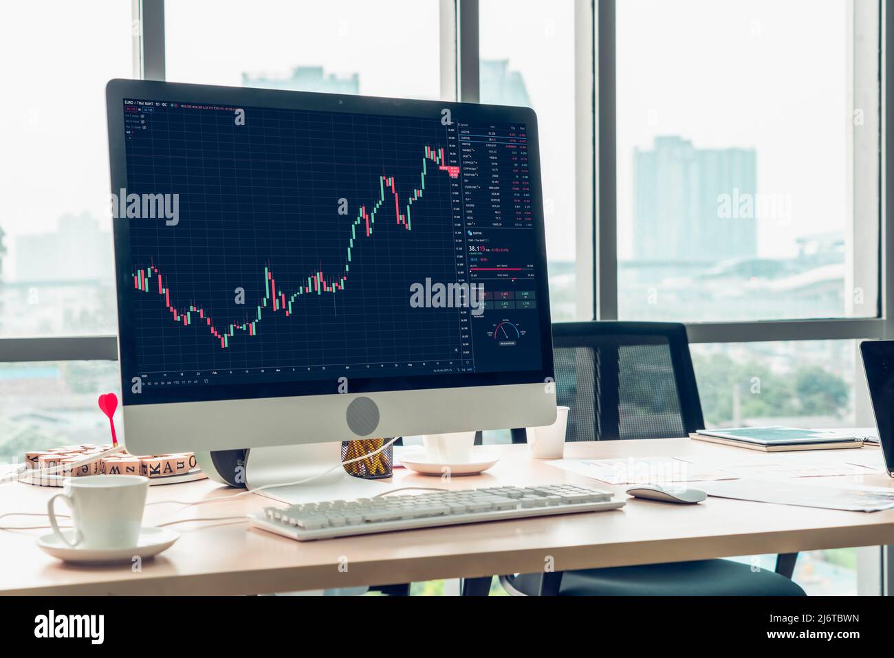 Stock market data chart analysis by ingenious computer software ...
