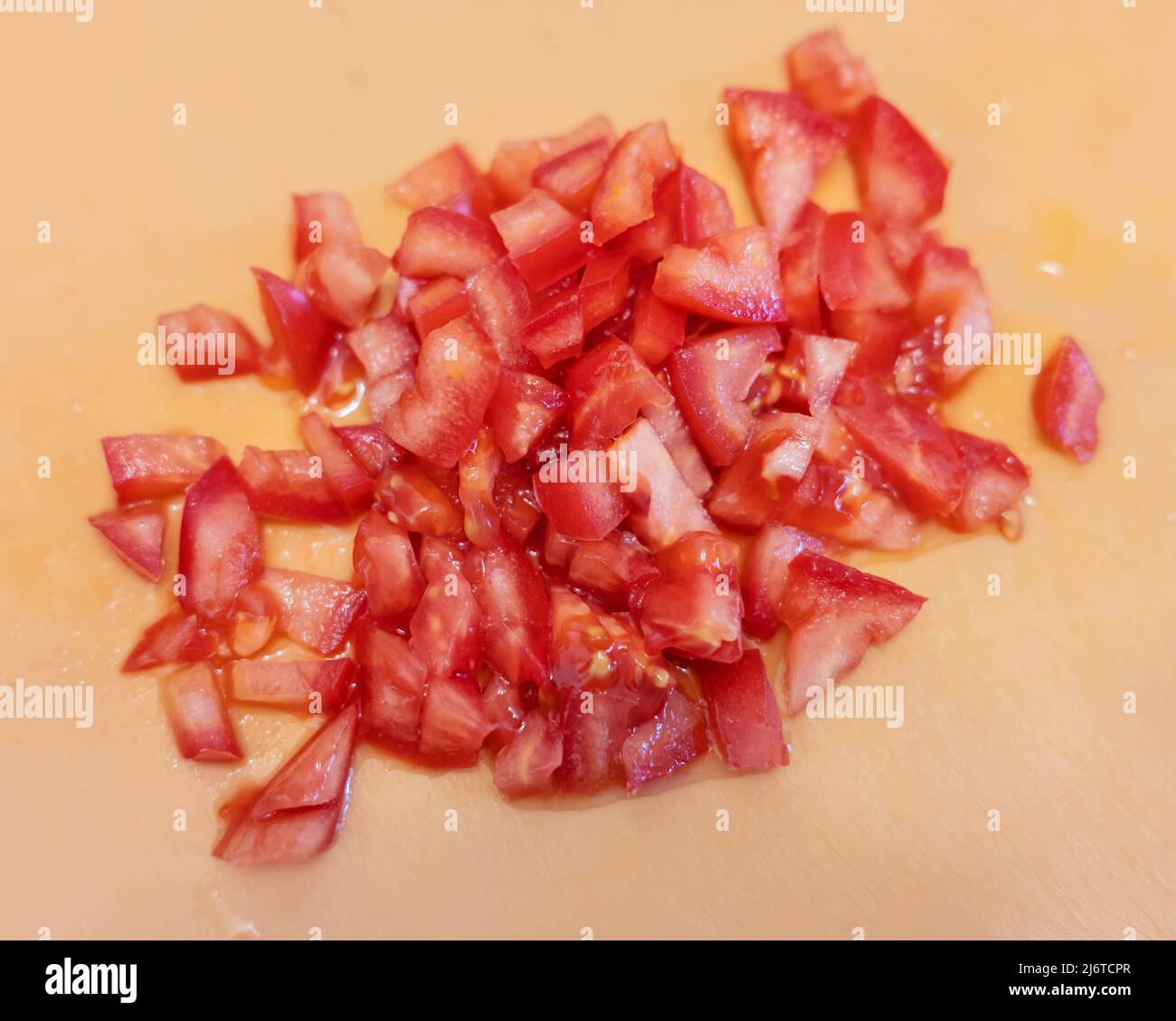 Chopped diced red ripe tomatoes hi-res stock photography and images - Alamy