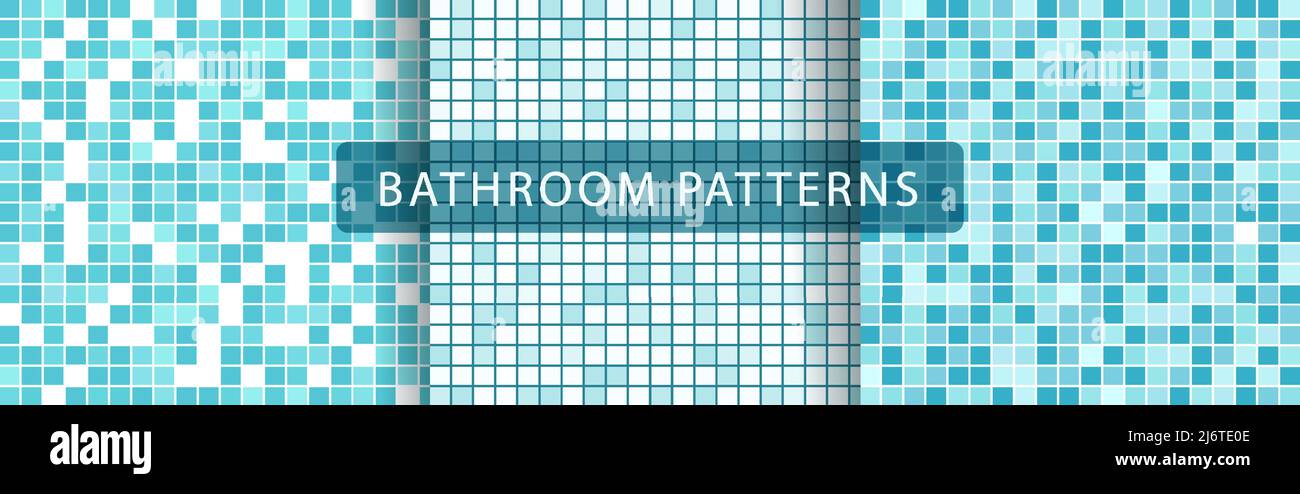 Bathroom square seamless pattern. Blue set vector illustration Stock ...