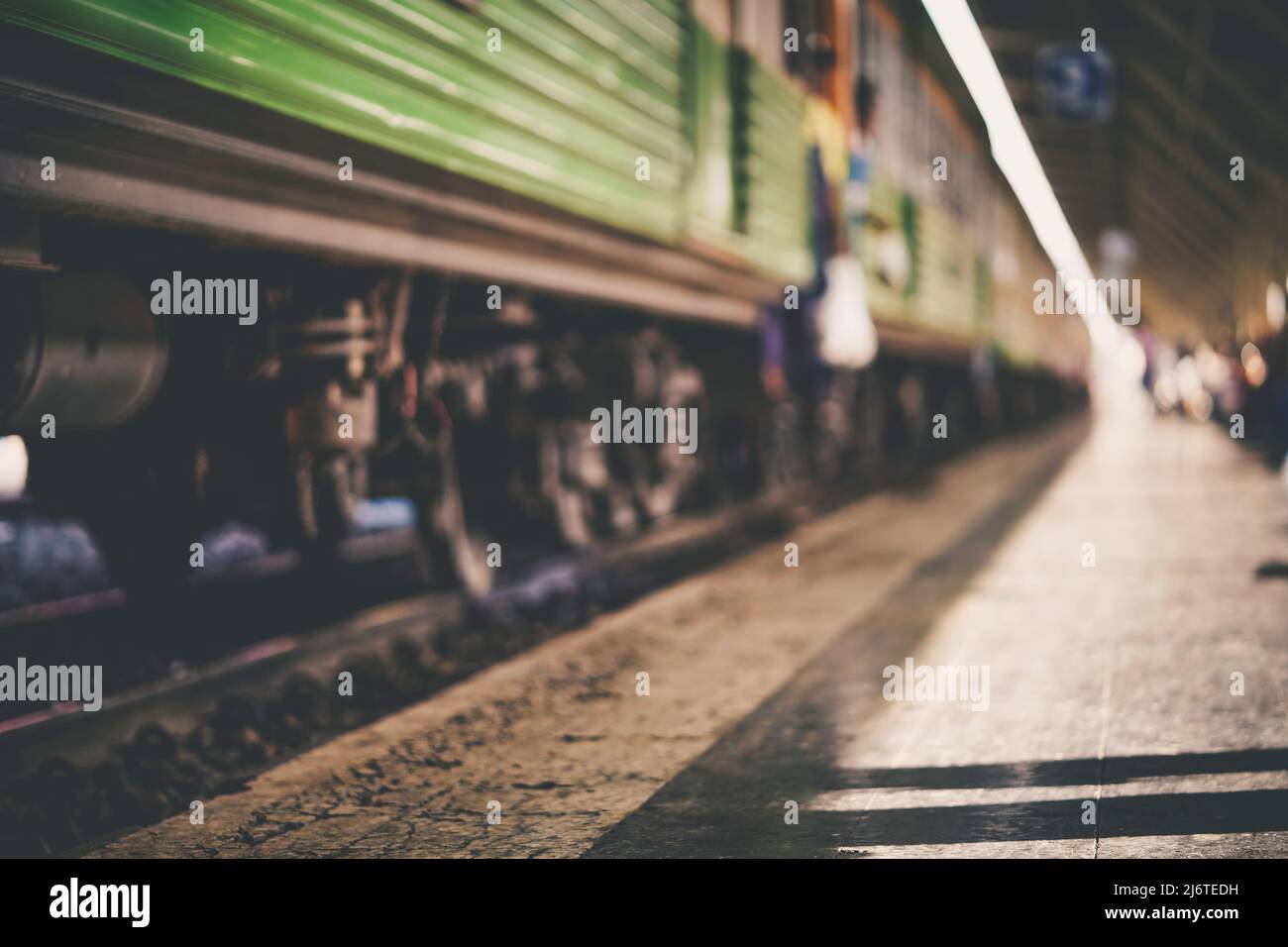 Crowd of people walking on busy station platform hi-res stock ...