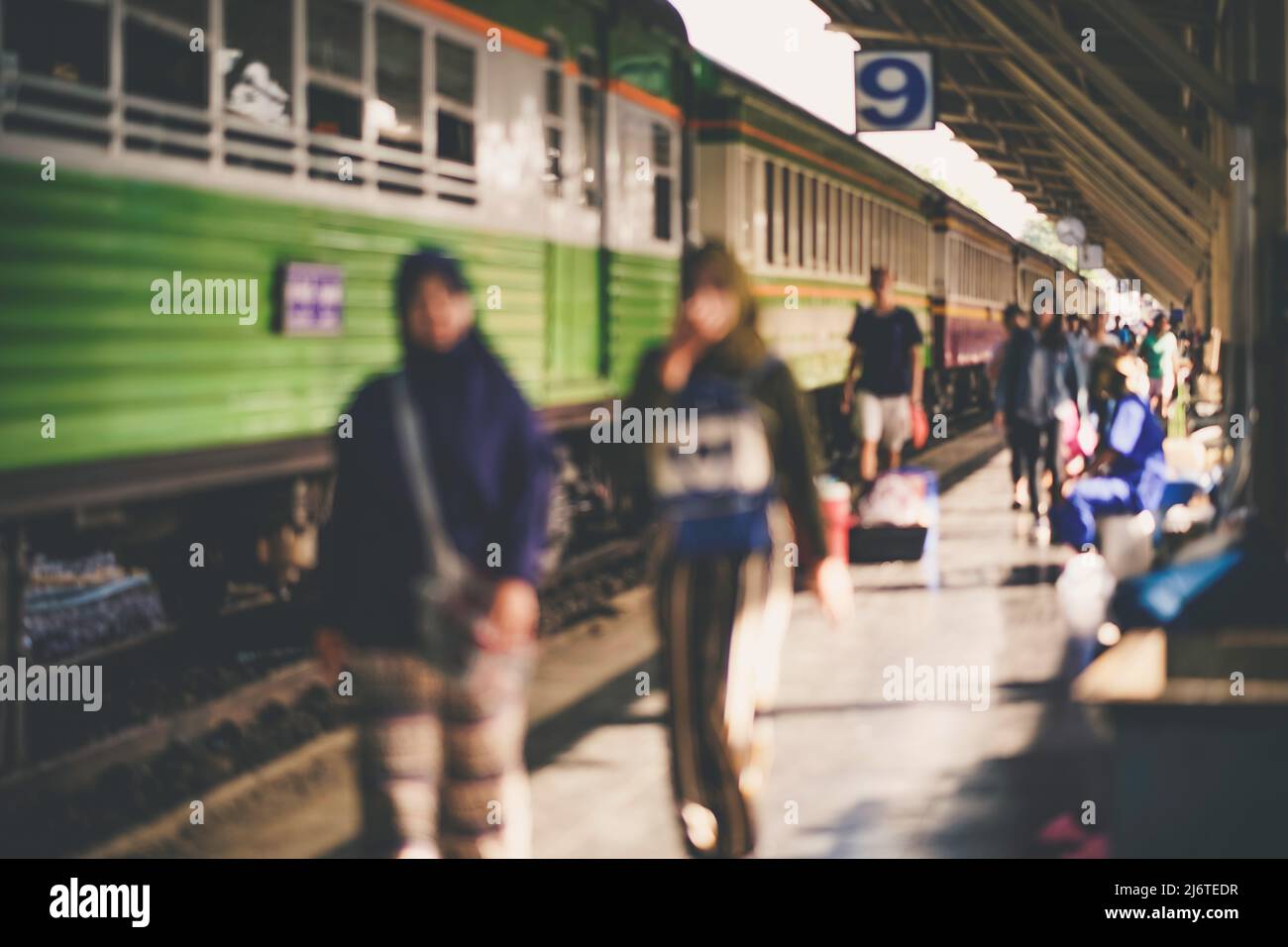 blurry picture in train station Stock Photo - Alamy