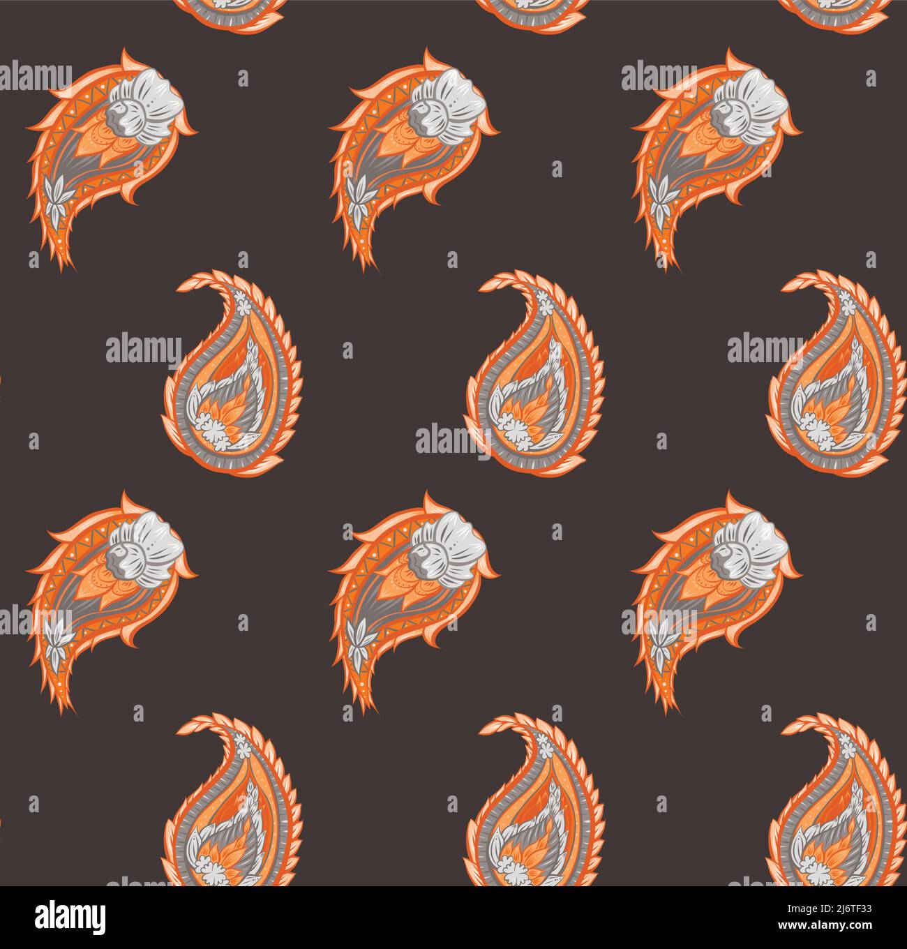 Vector seamless sparse simple paisley pattern. Tribal buta flower ...