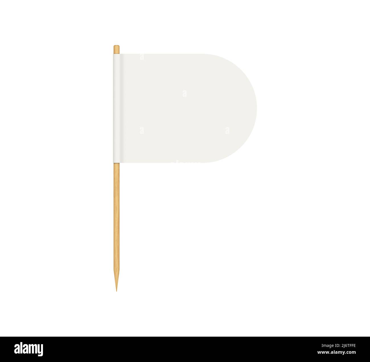 Toothpick Flag Blank Flag On Wooden Stick Wood Toothpick With White Paper Banner For Food And