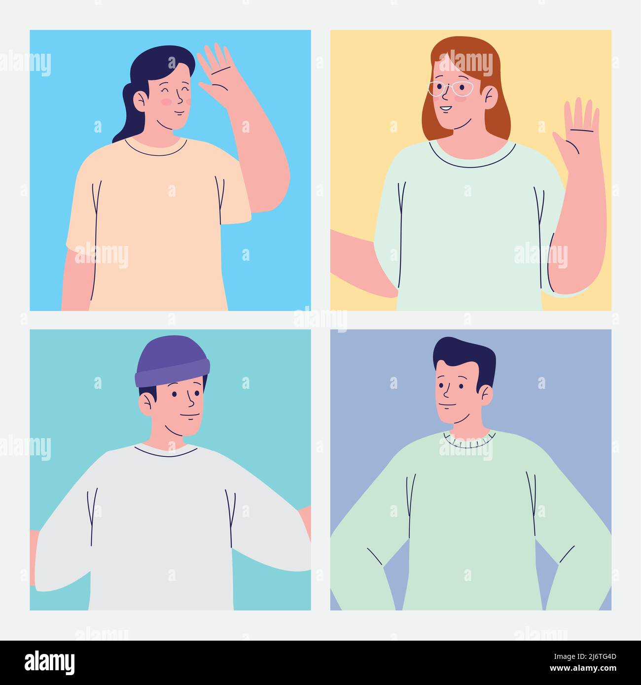 four friends group Stock Vector Image & Art - Alamy