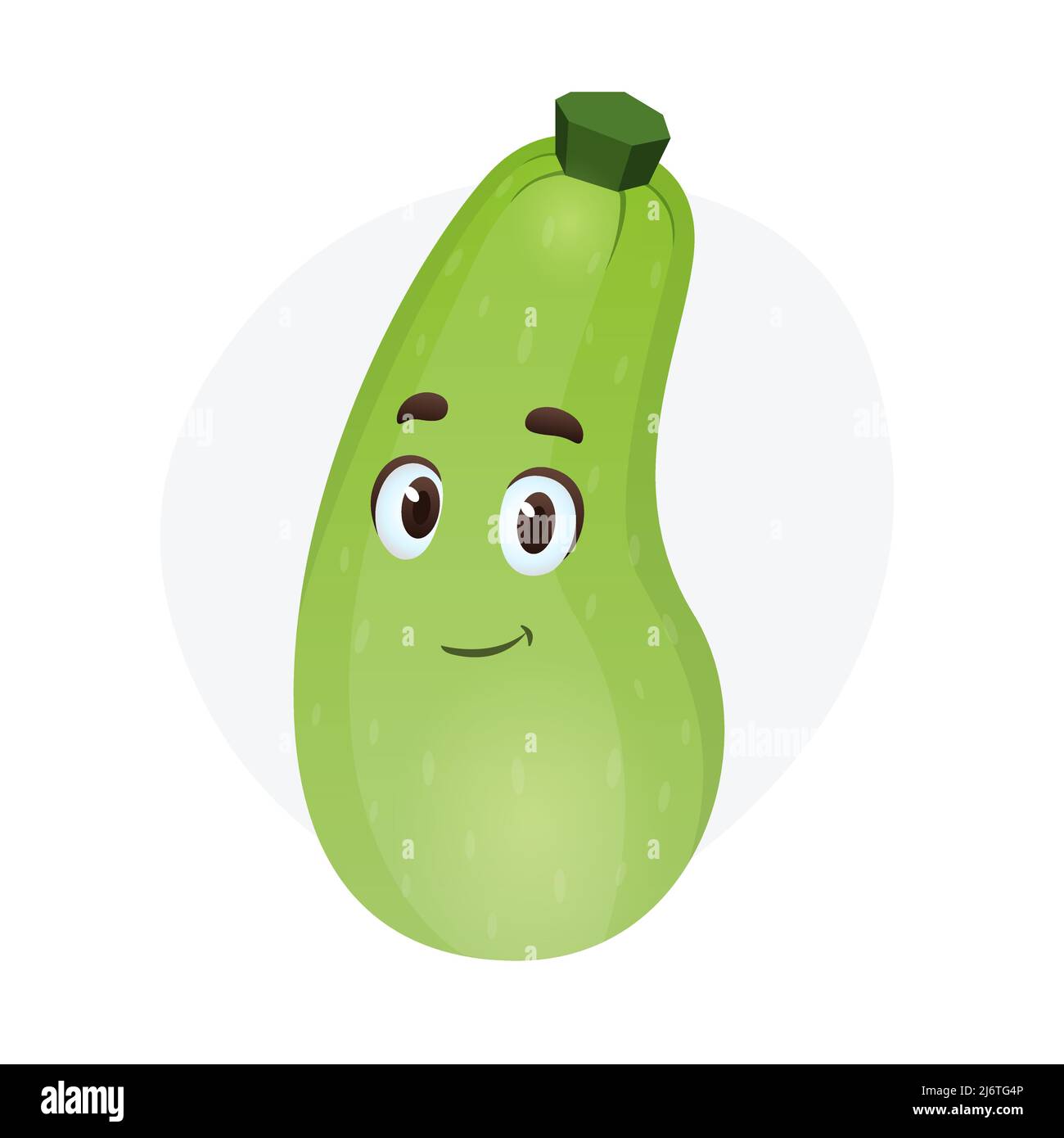 Flat cartoon zucchini character. Funny Vegetable mascot on isolated ...