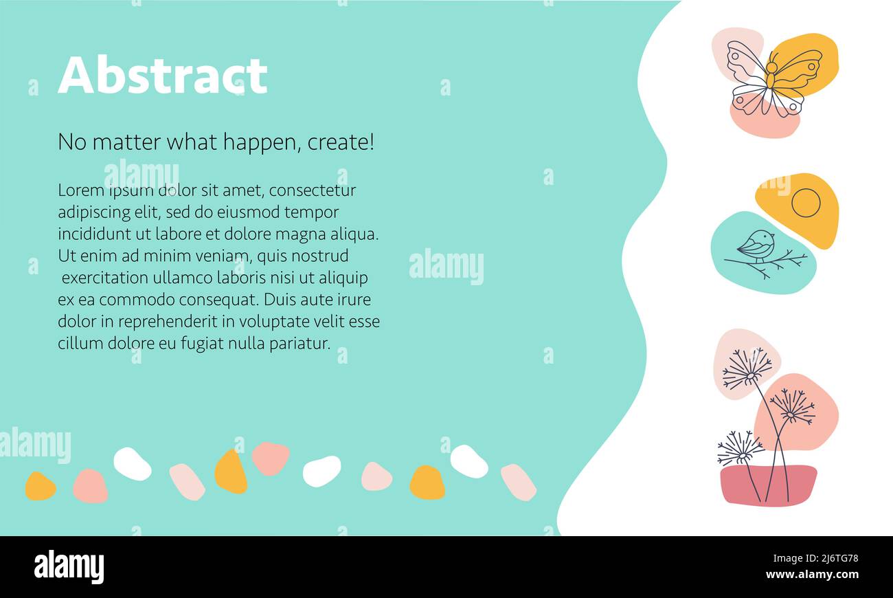 Vector illustration of greeting card with natural patterns Stock Vector ...