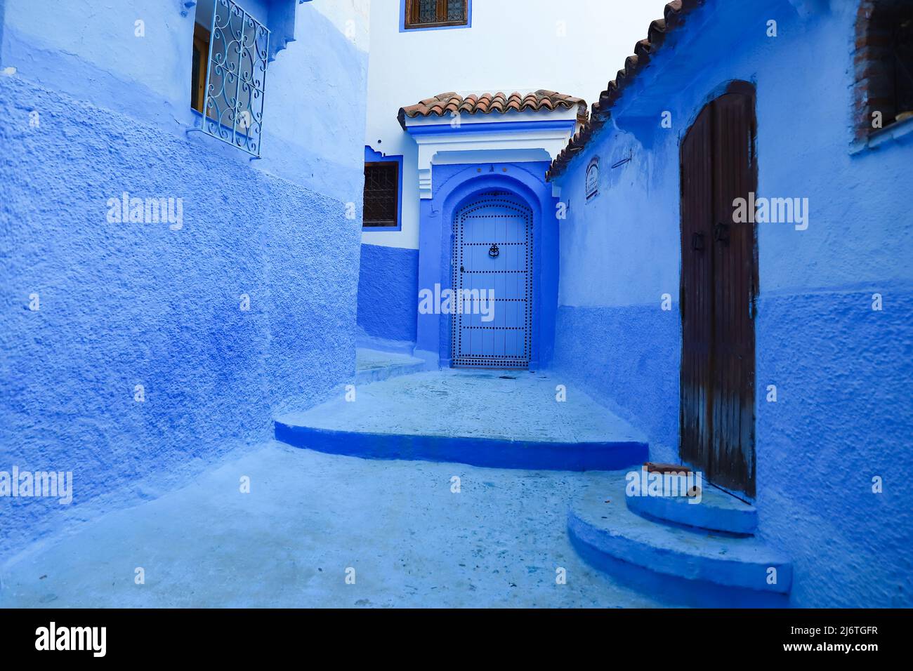 A Street in Blue Chefchaouen City, Morocco Stock Photo - Alamy