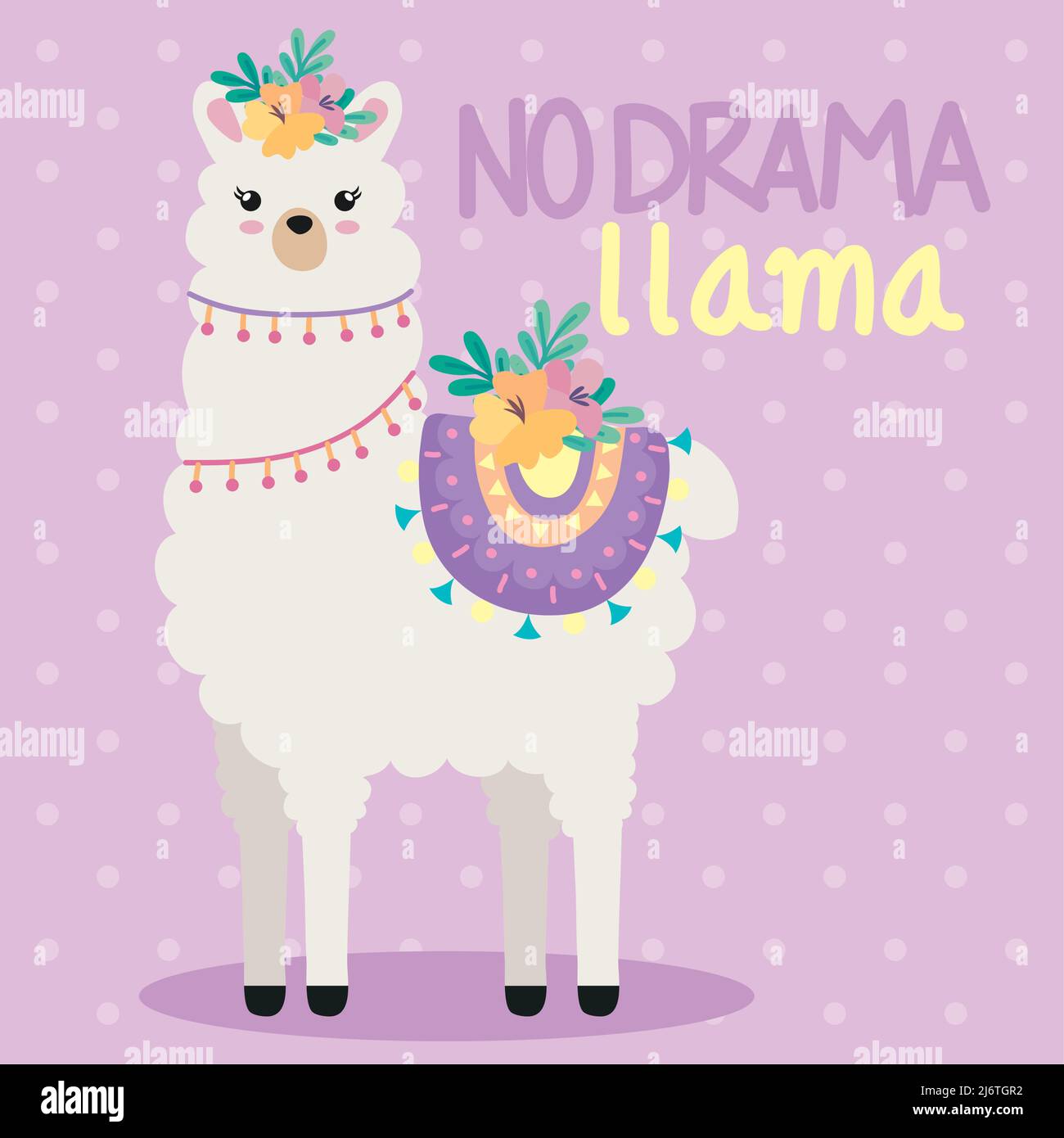 llama no drama lettering Stock Vector Image & Art - Alamy