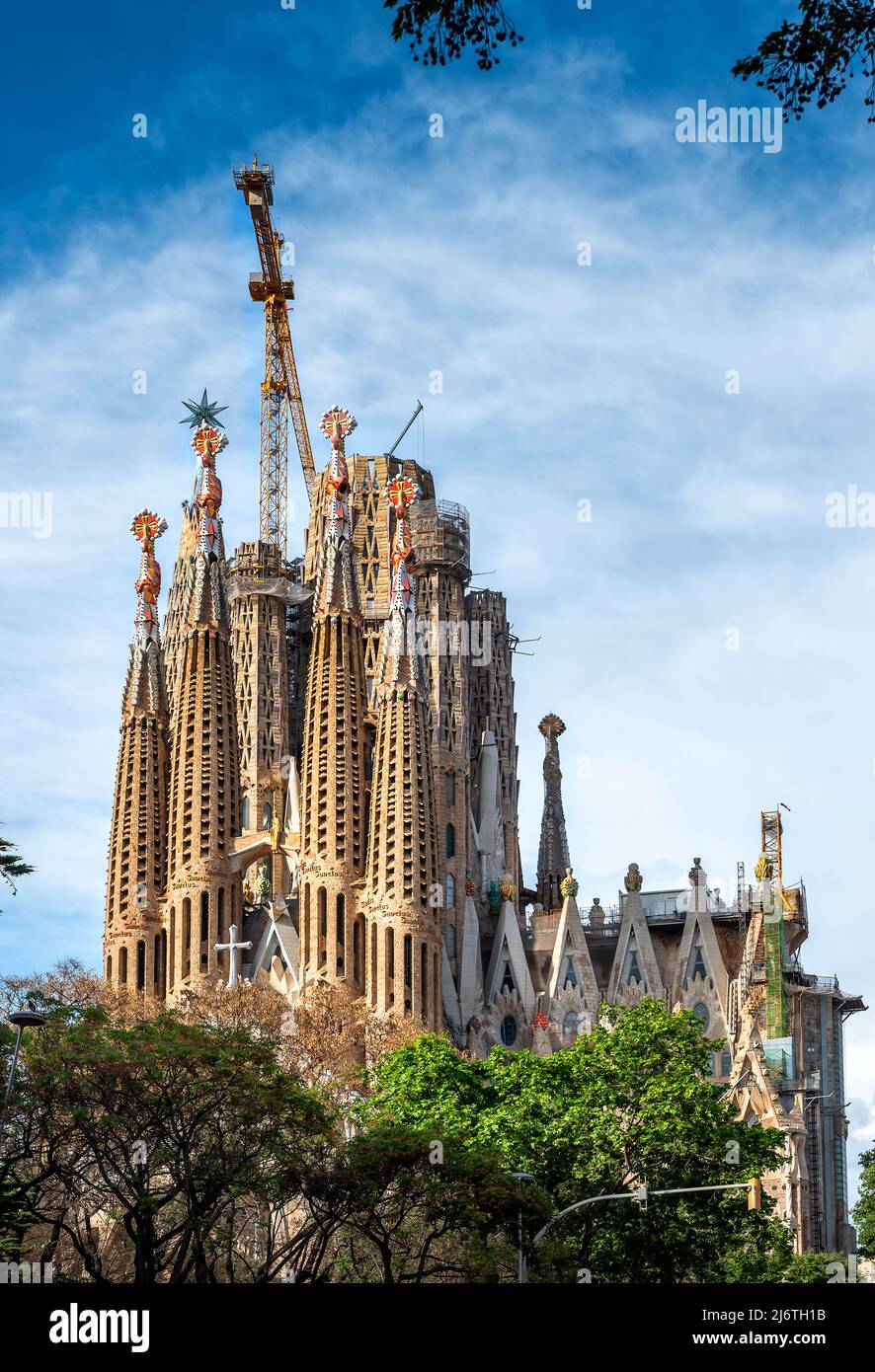 Holy Family Basilica - La Sagrada Familia in Barcelona, Spain Stock ...