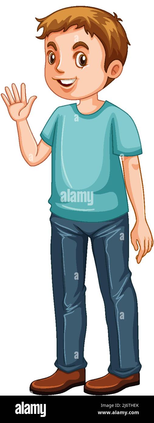 A man wearing blue t shirt cartoon illustration Stock Vector Image ...