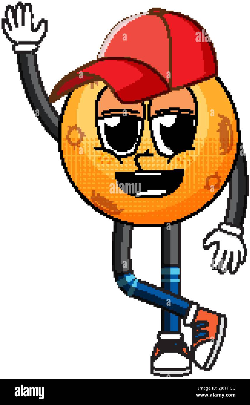 Moon cartoon character on white background illustration Stock Vector ...