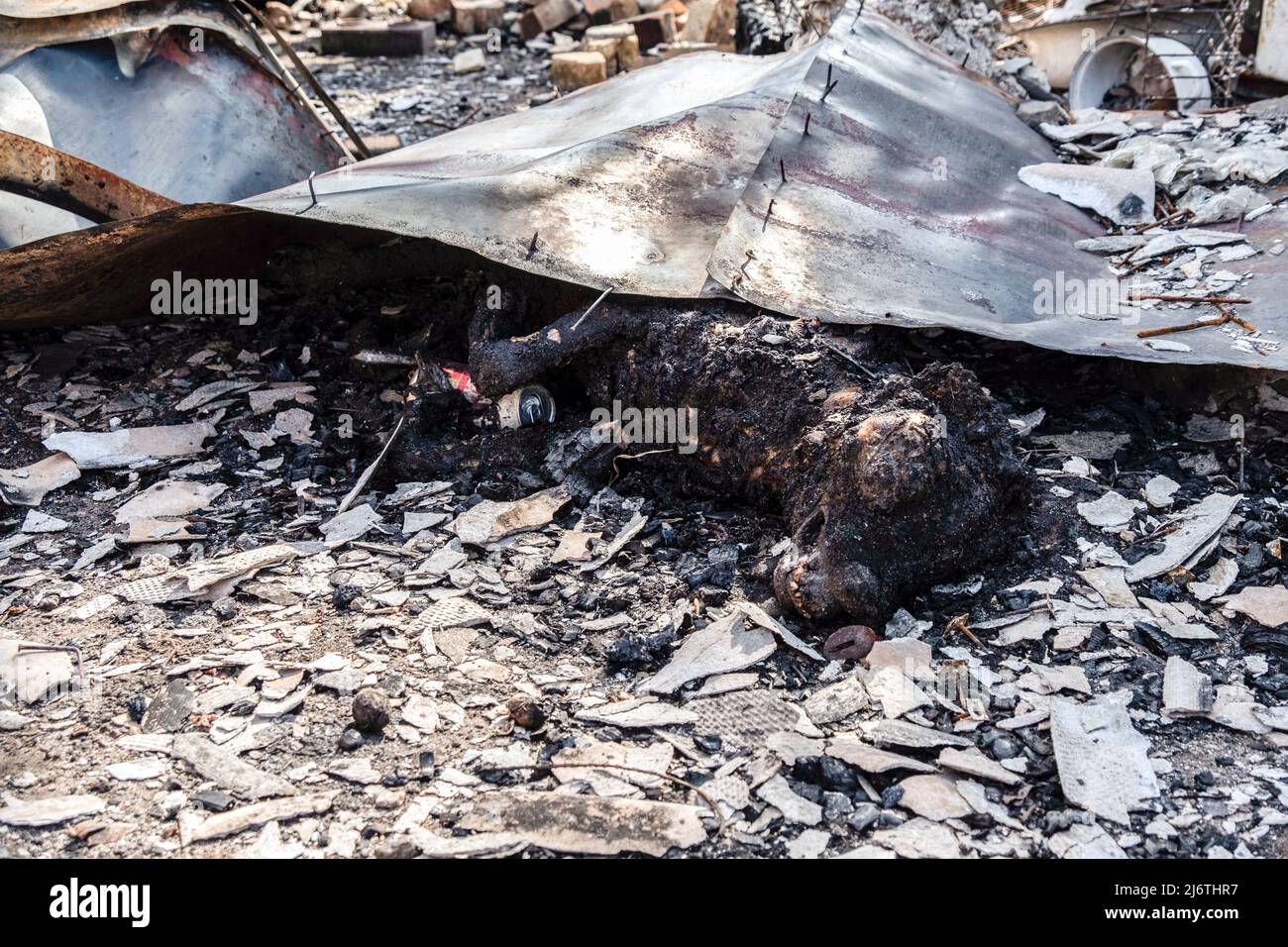 A mass of charred debris hi-res stock photography and images - Alamy