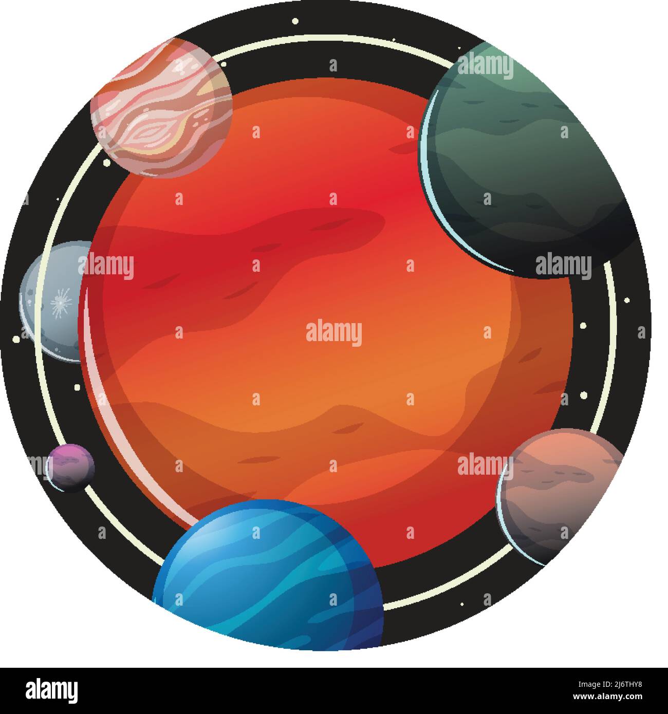 Mars in the space badge on white background illustration Stock Vector ...