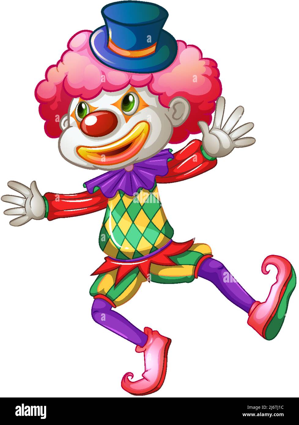 Colourful clown cartoon character illustration Stock Vector Image & Art ...