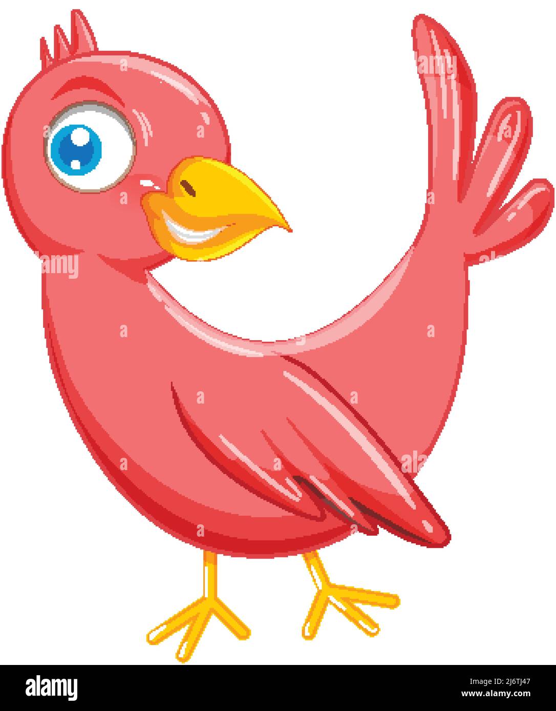 Cute red bird in cartoon style illustration Stock Vector Image & Art ...