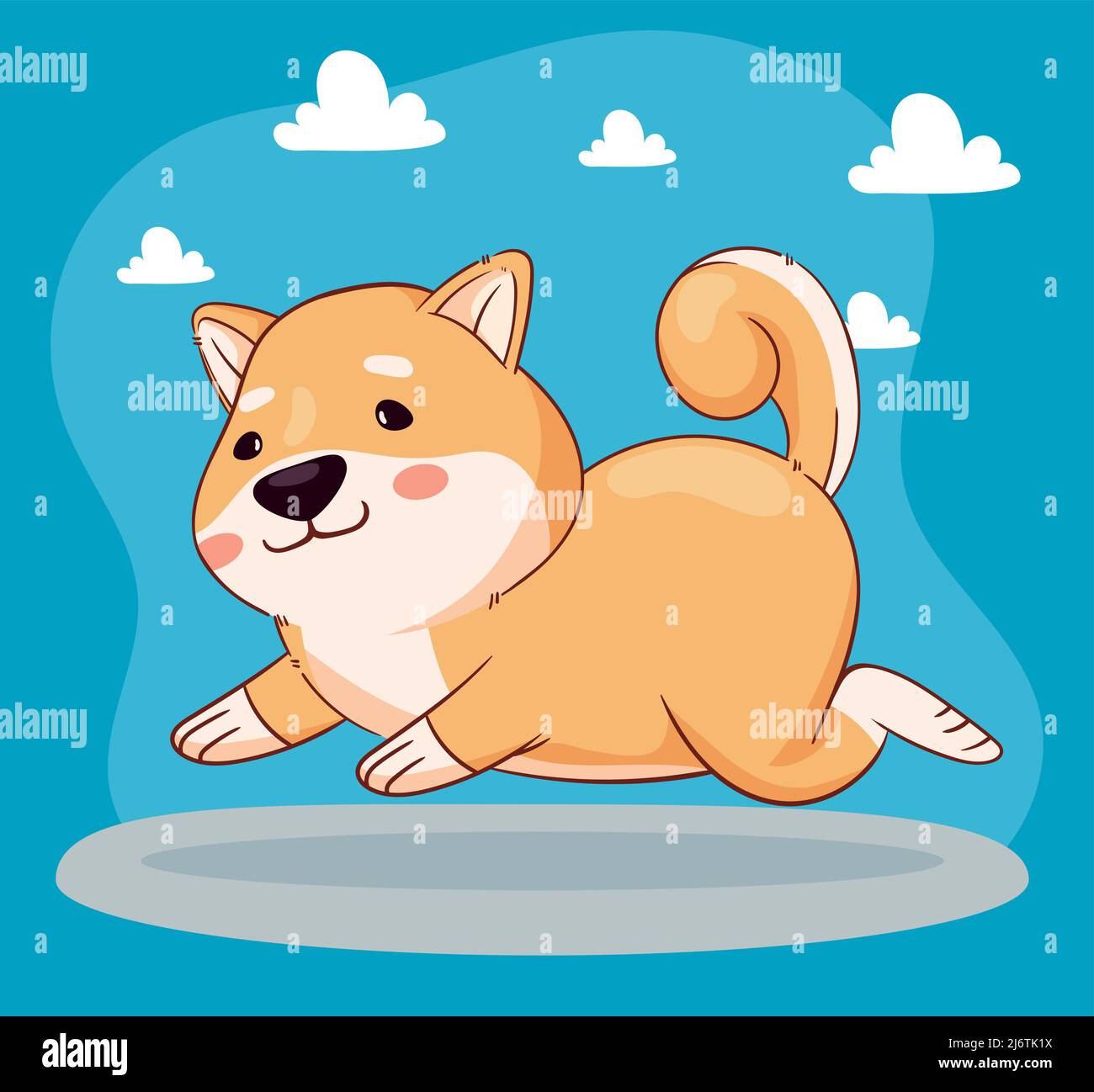 shiba inu jumping character scene Stock Vector Image & Art - Alamy