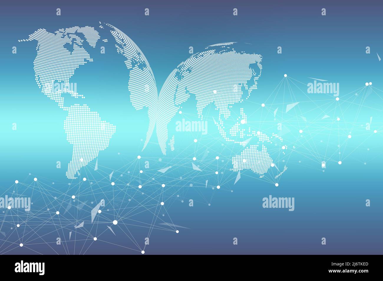 World Map Point With Global Technology Networking Concept Digital Data