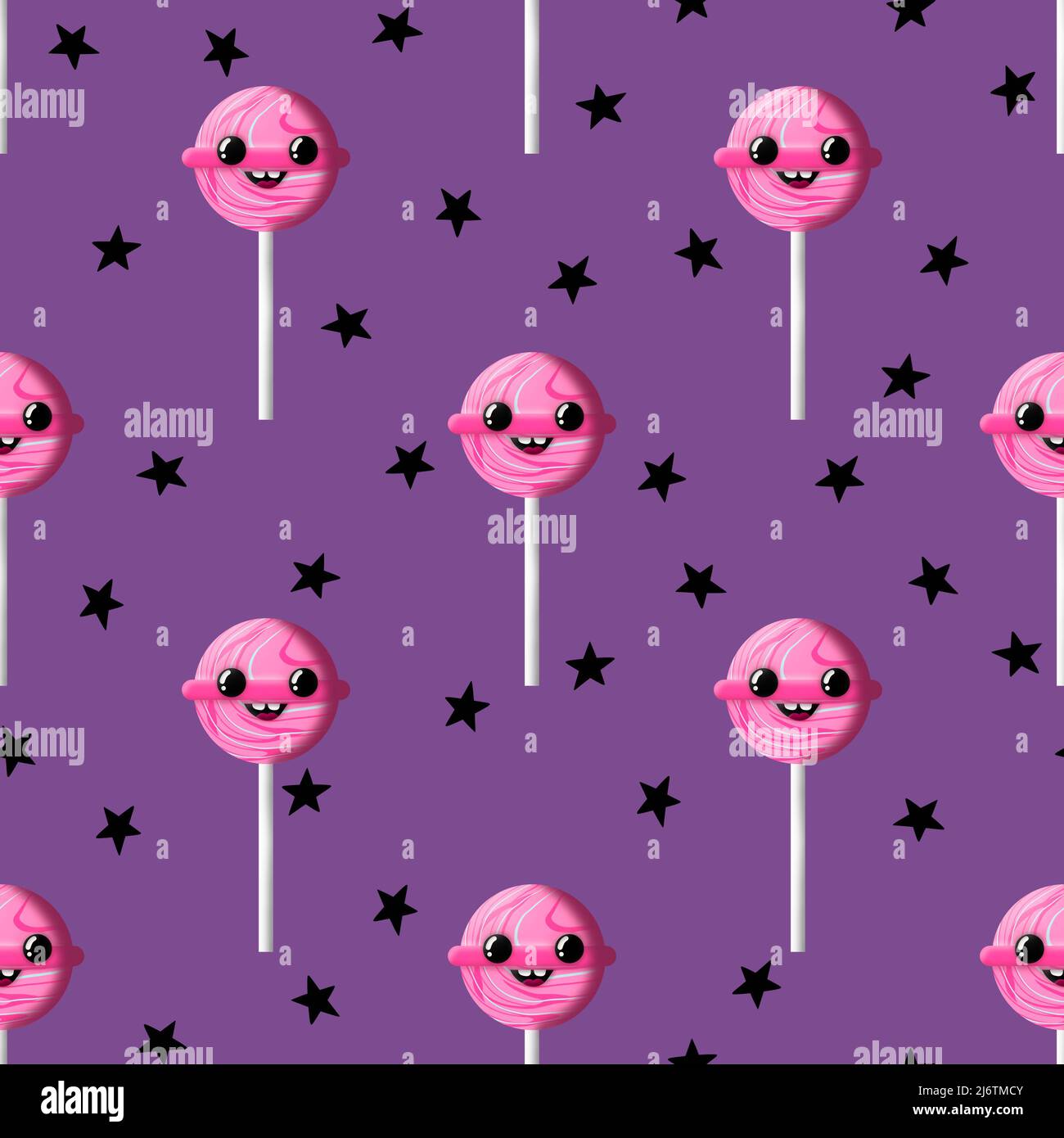 Kids cartoon seamless lollipop candy pattern for fabrics and packaging ...