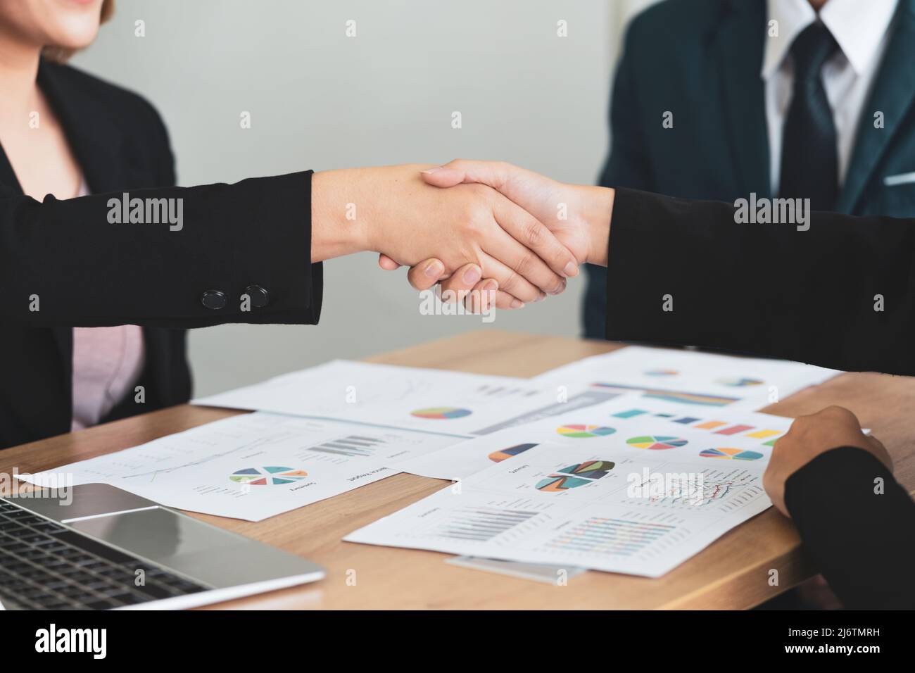 Handshake partners team meeting shaking hands together, Business ...