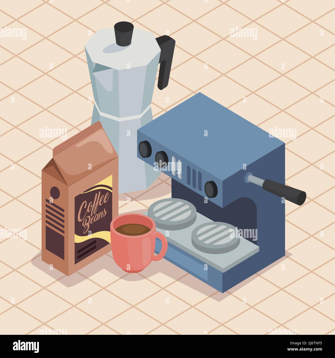 coffee shop isometric Stock Vector Image & Art - Alamy