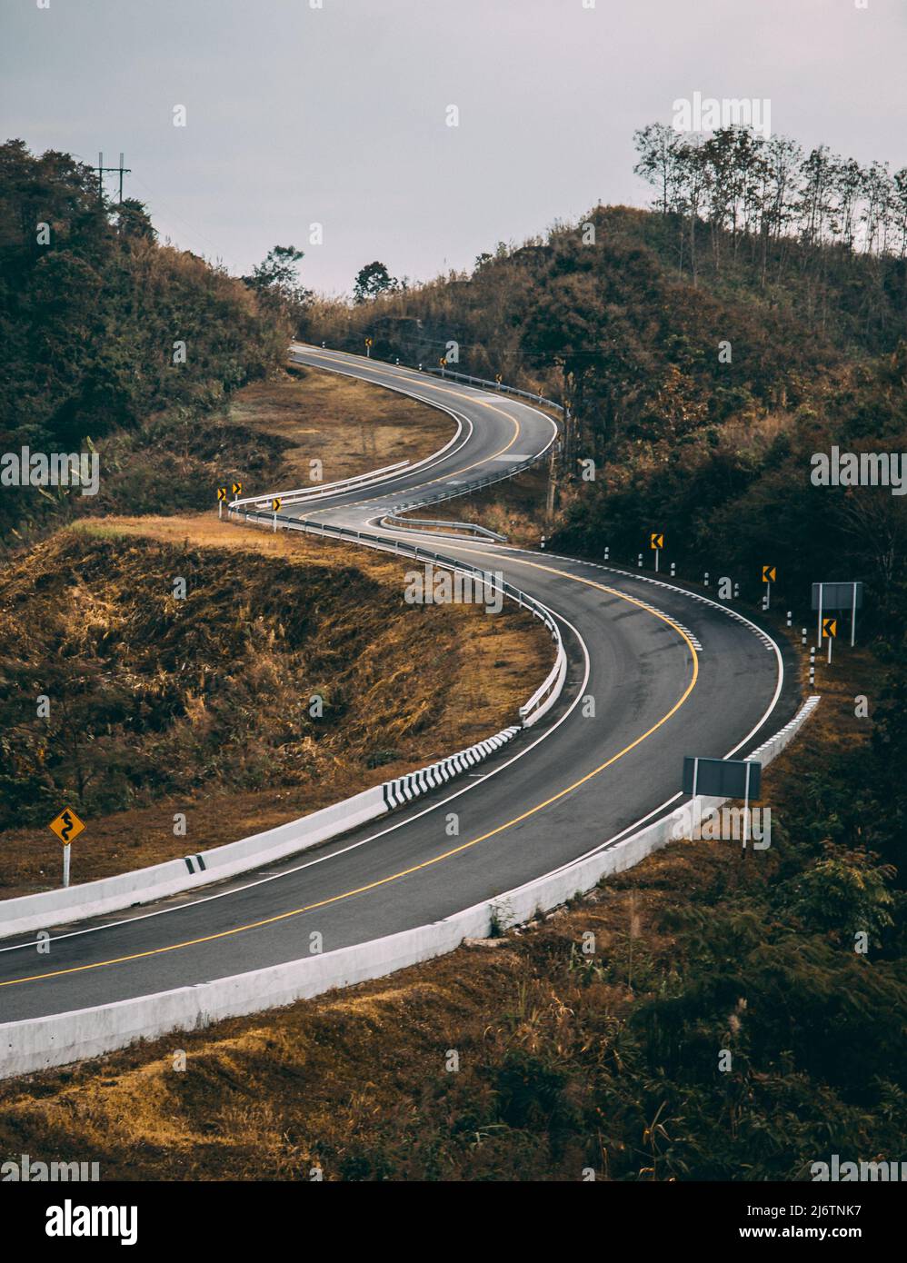 Curvy road number 3 in the mountain of Pua district, Nan province ...