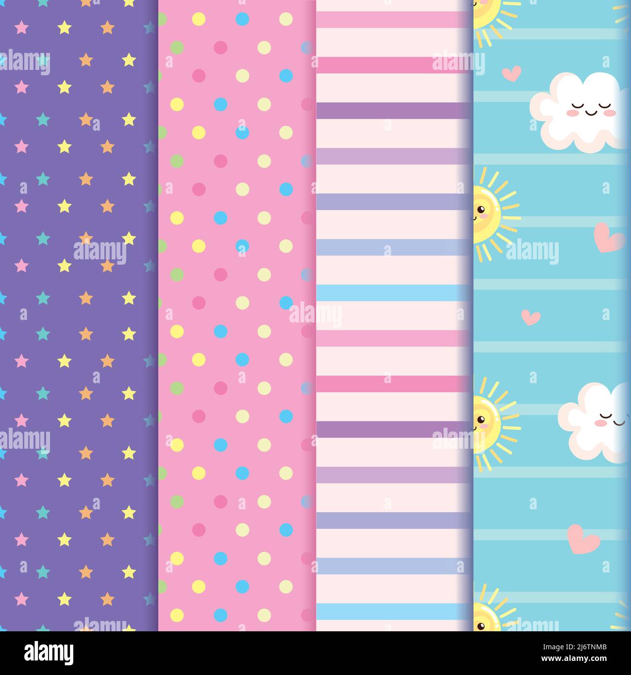 four pastel colors patterns Stock Vector Image & Art - Alamy