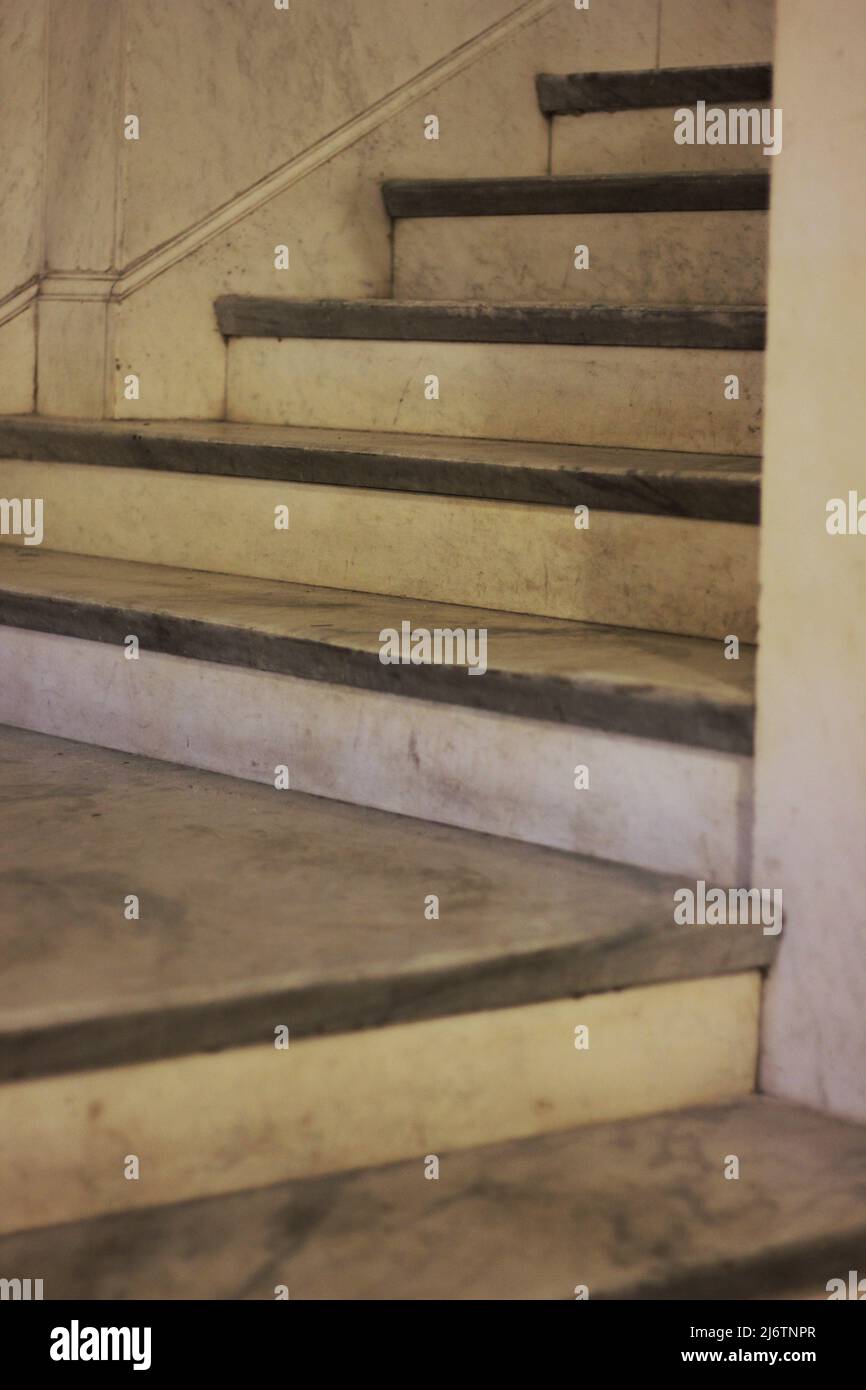 Beautiful vintage natural stone marble stairs Stock Photo - Alamy