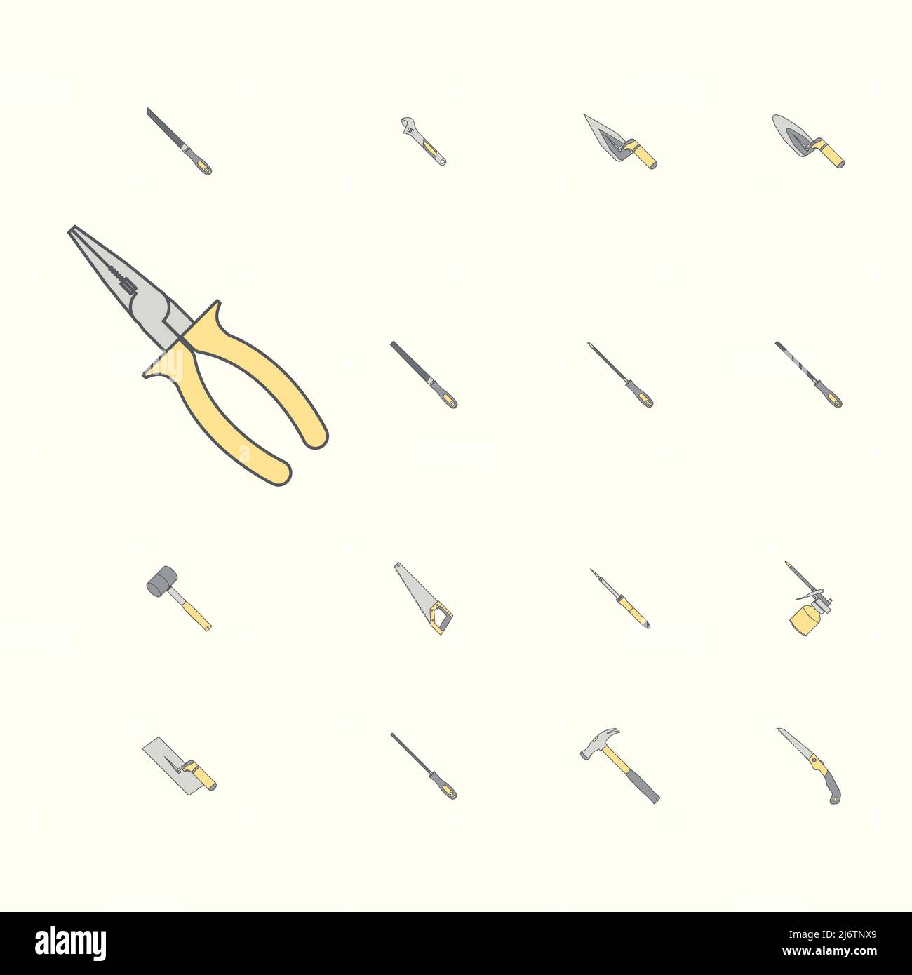 Sticker Construction Tools Icon Set Stock Vector Image & Art - Alamy