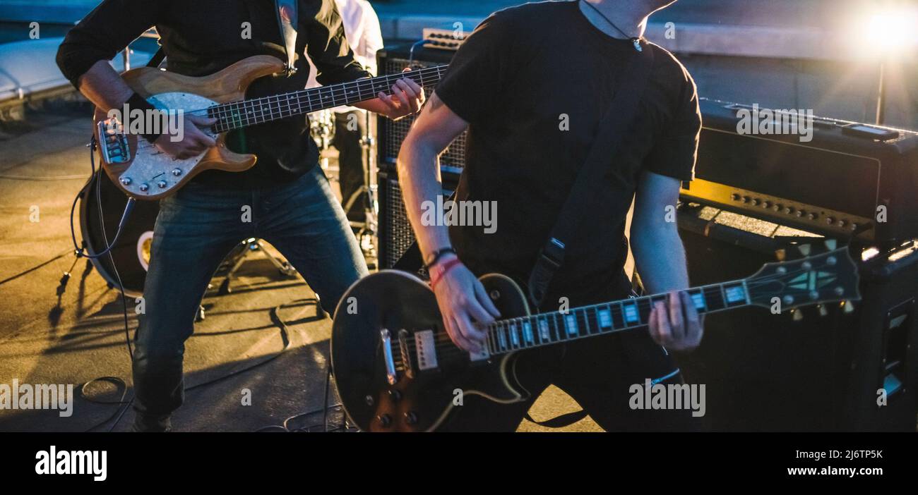 Band playing live on the stage Stock Photo - Alamy