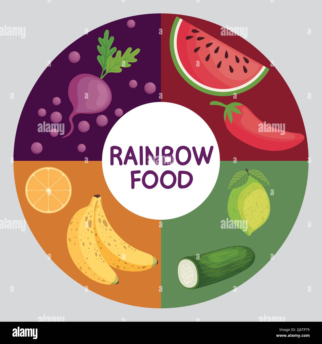Color rainbow diet healthy Stock Vector Images - Alamy