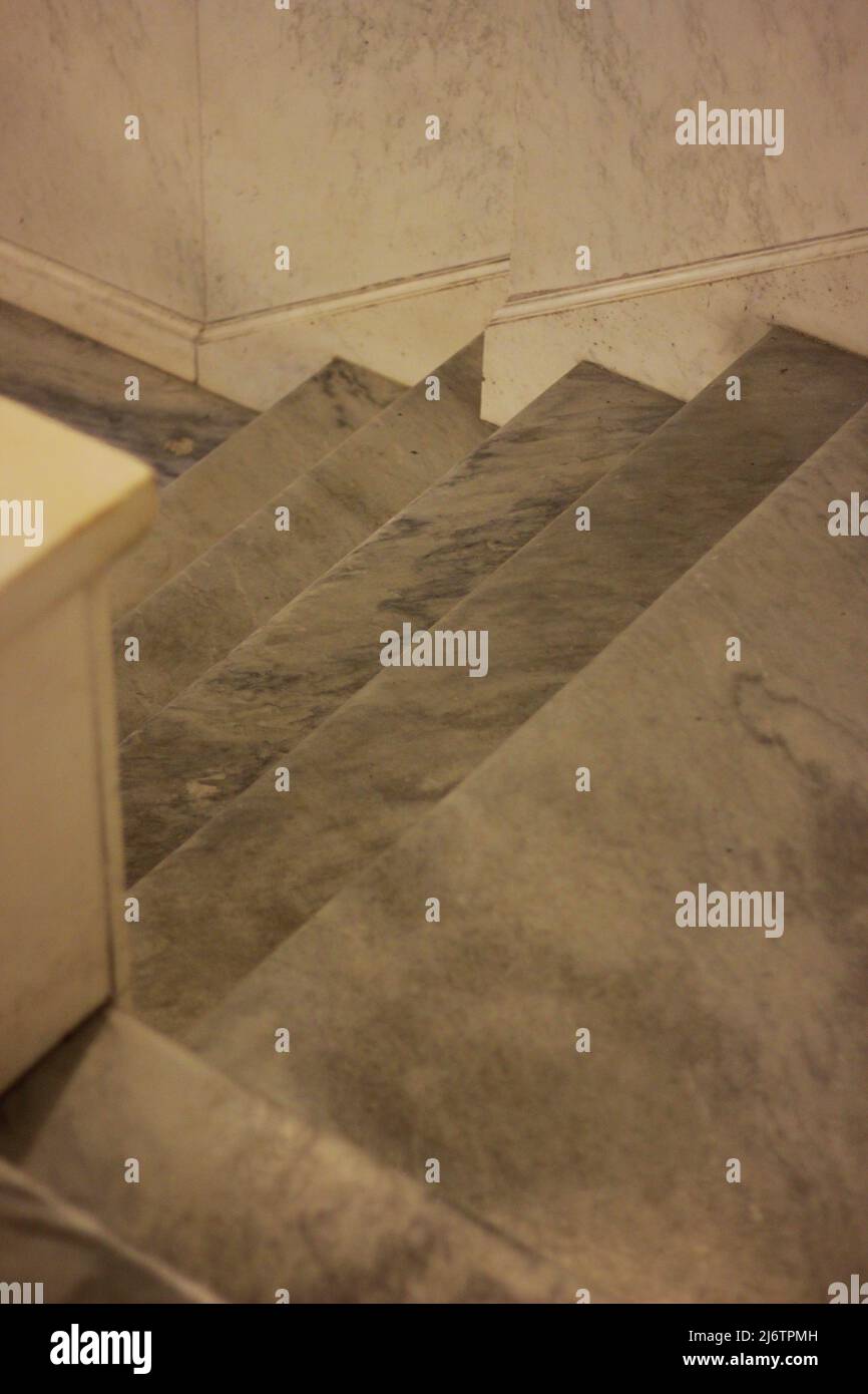 Stunning vintage natural stone marble staircase Stock Photo - Alamy