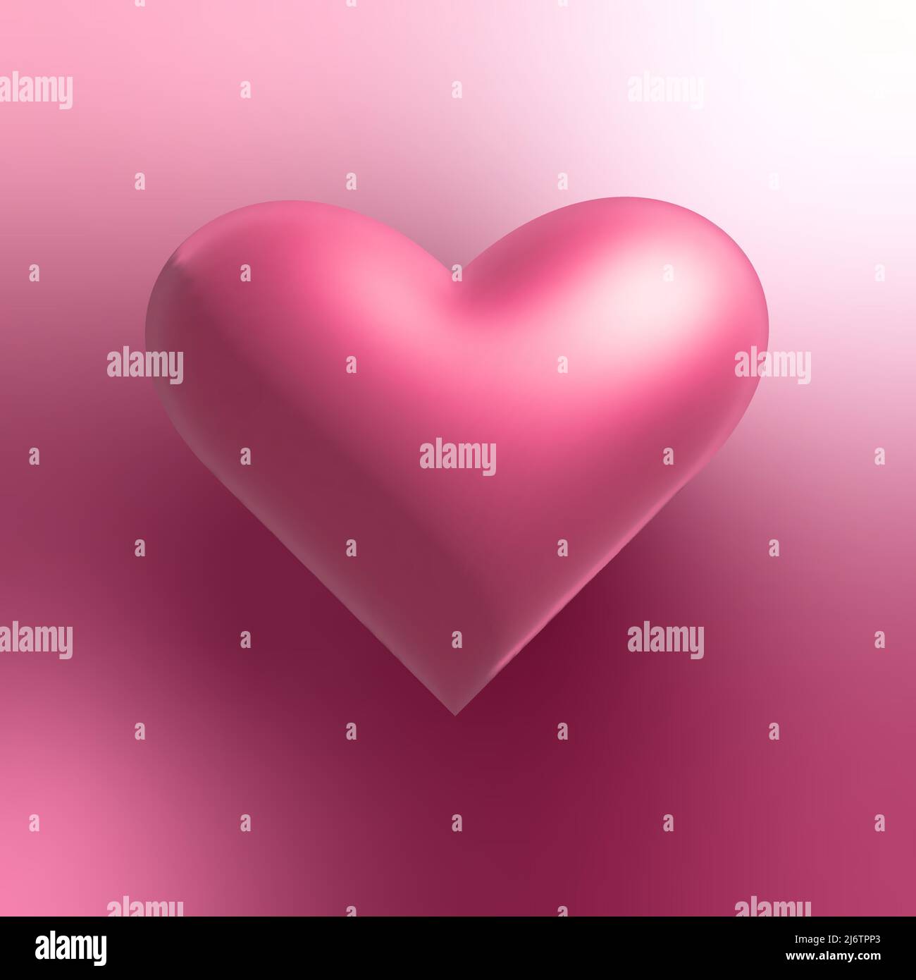 3d pink heart symbol of love, volumetric realistic vector 3d render ...