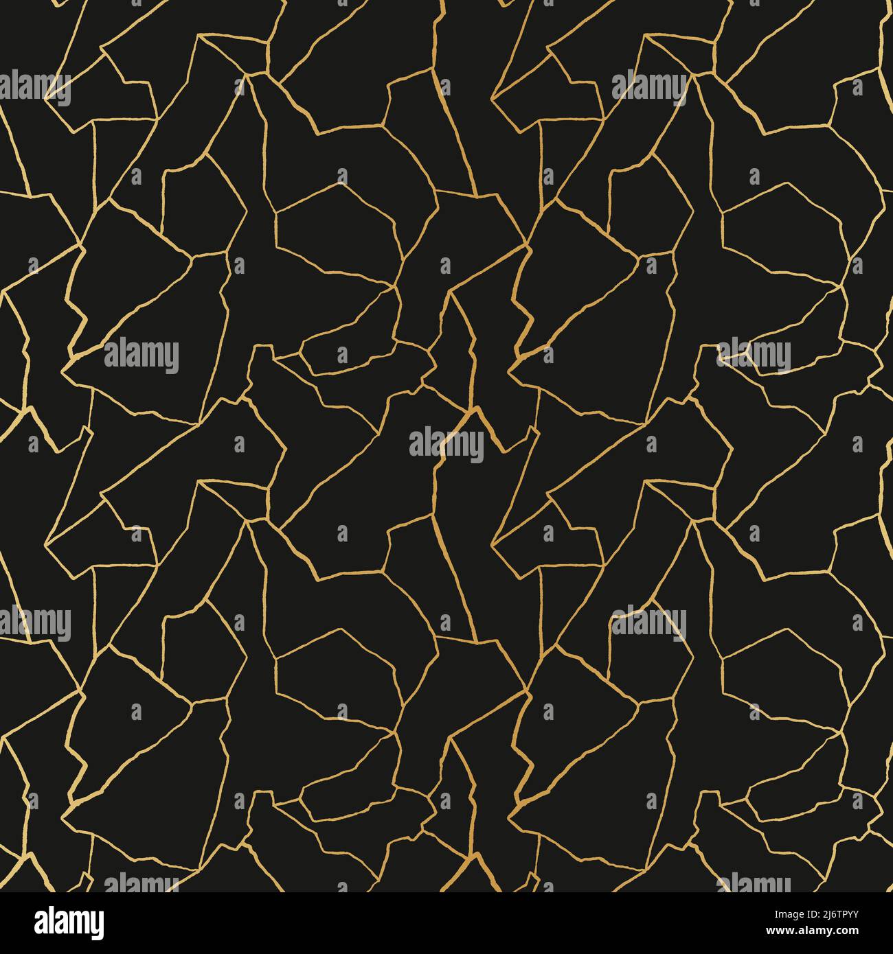 kintsugi art seamless pattern with gold thin lines and abstract shards ...