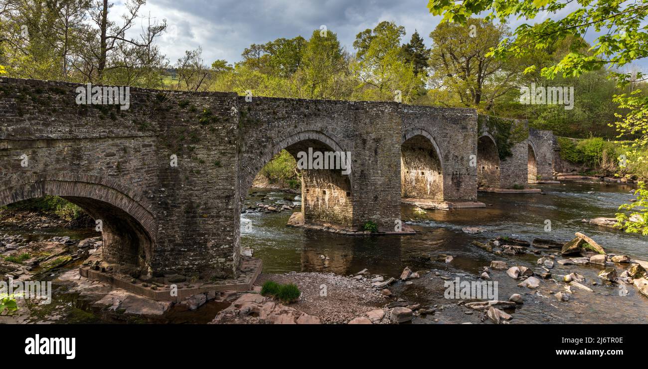 The picturesque Llangynidr Bridge that arches over the River Usk at ...