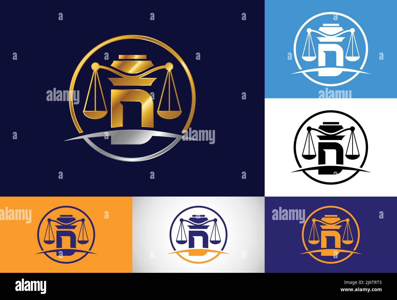 Initial D monogram alphabet with law scale sign symbol. Law office ...