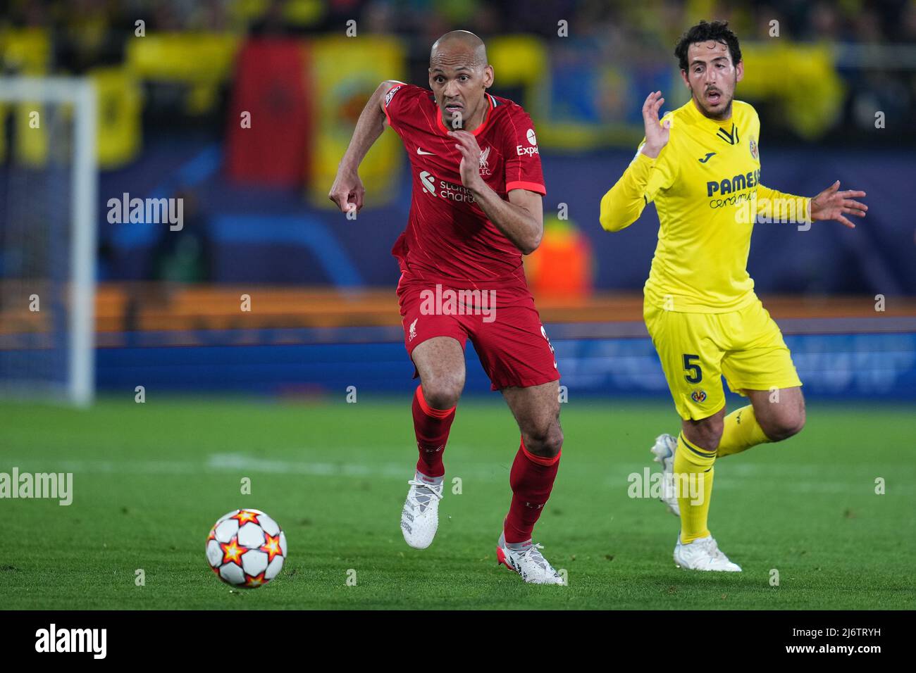 Villarreal, Spain. May 3, 2021, Fabinho of Liverpool FC and Daniel ...