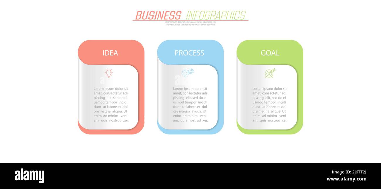 Business infographics. 3 stages of achieving the goal. Stages of the ...