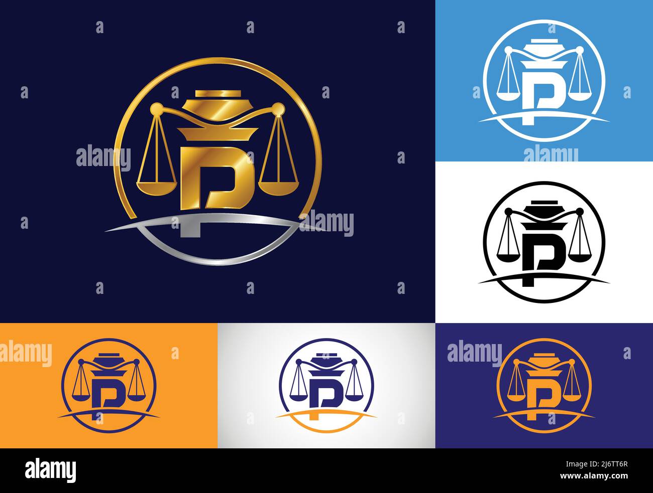 Initial P monogram alphabet with law scale sign symbol. Law office ...