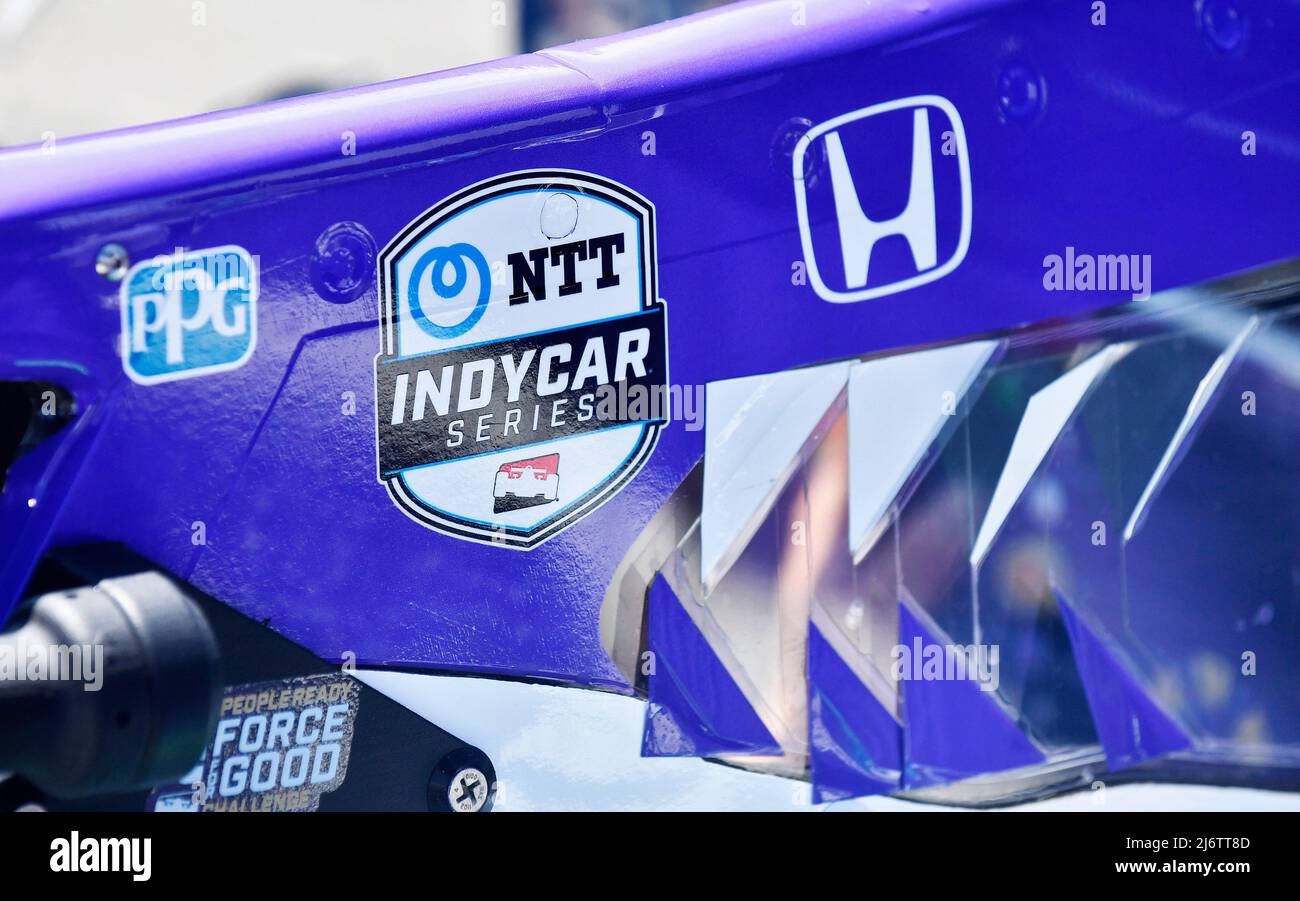 May 01, 2022: The NTT IndyCar Series and Honda logos are displayed on ...