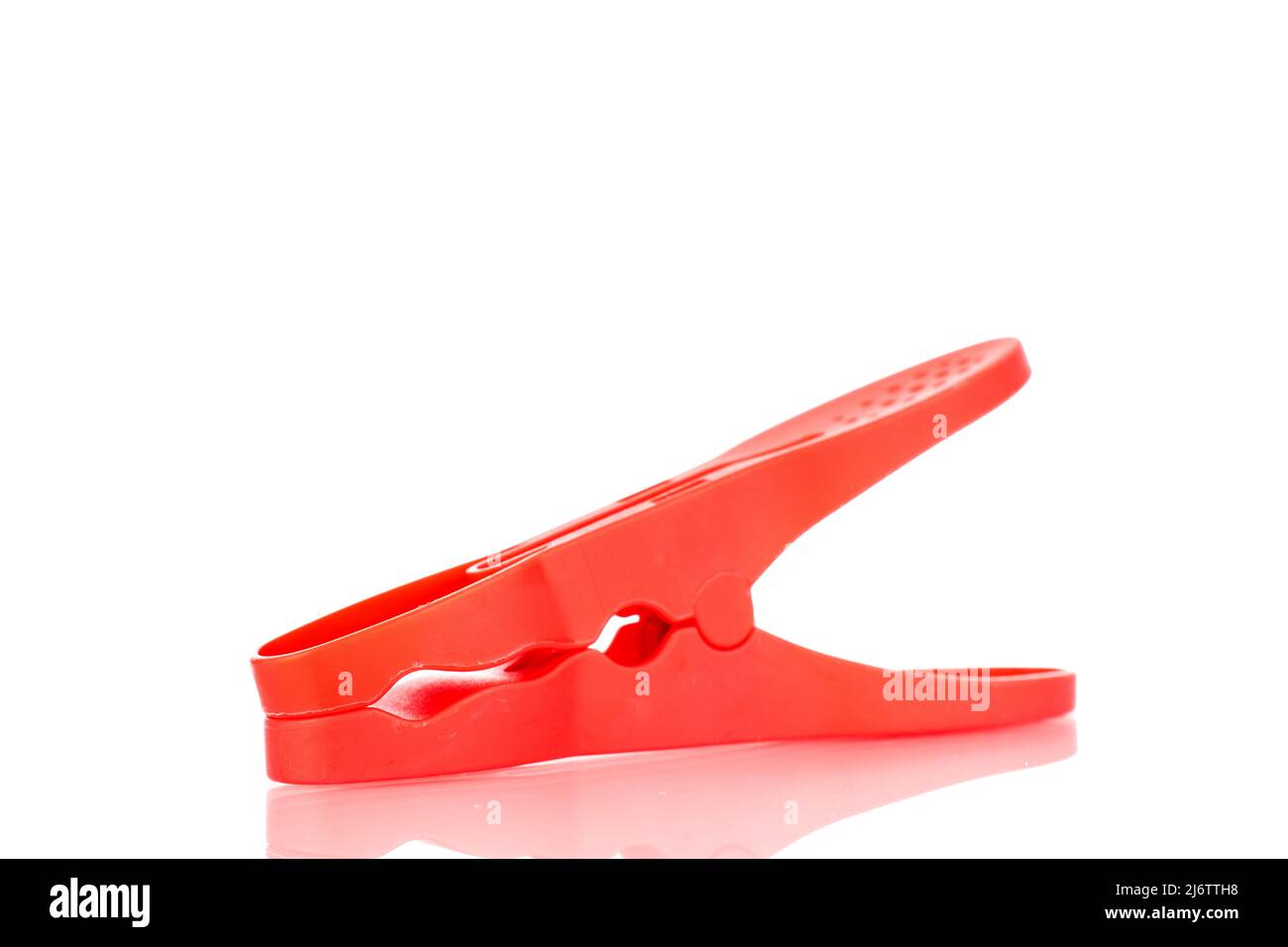 One clothespin, close-up, isolated on a white background Stock Photo ...