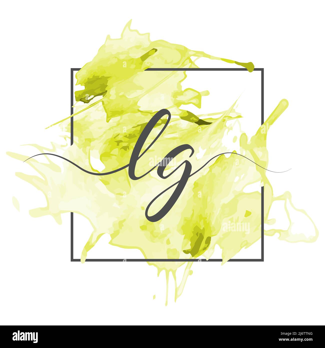 Calligraphic lowercase letters L and G are written in a solid line on a ...